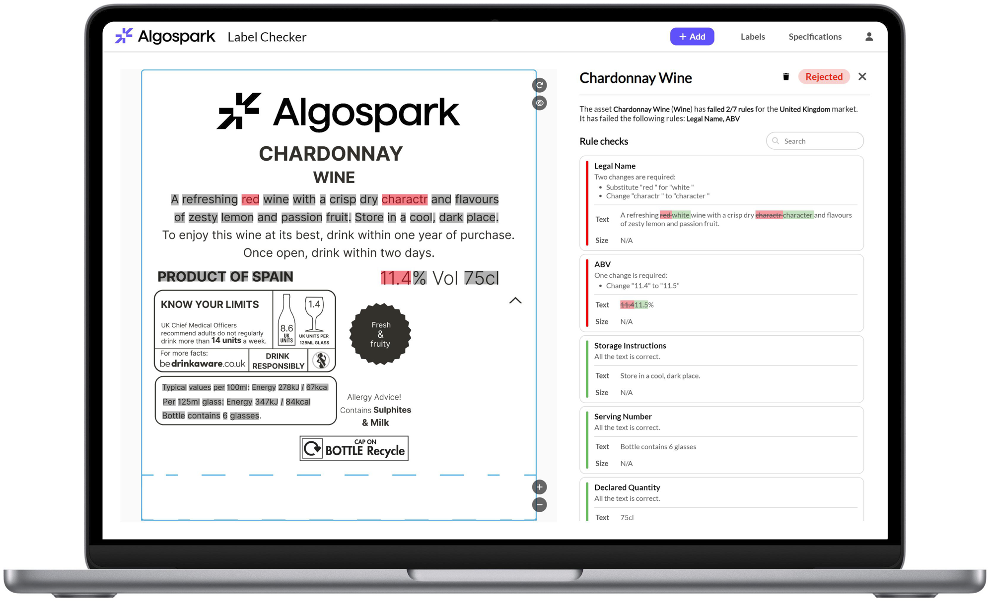 Label Checker – Algospark